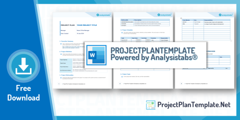 Project Plan Template for Word (Free Download): Take Control of Your ...
